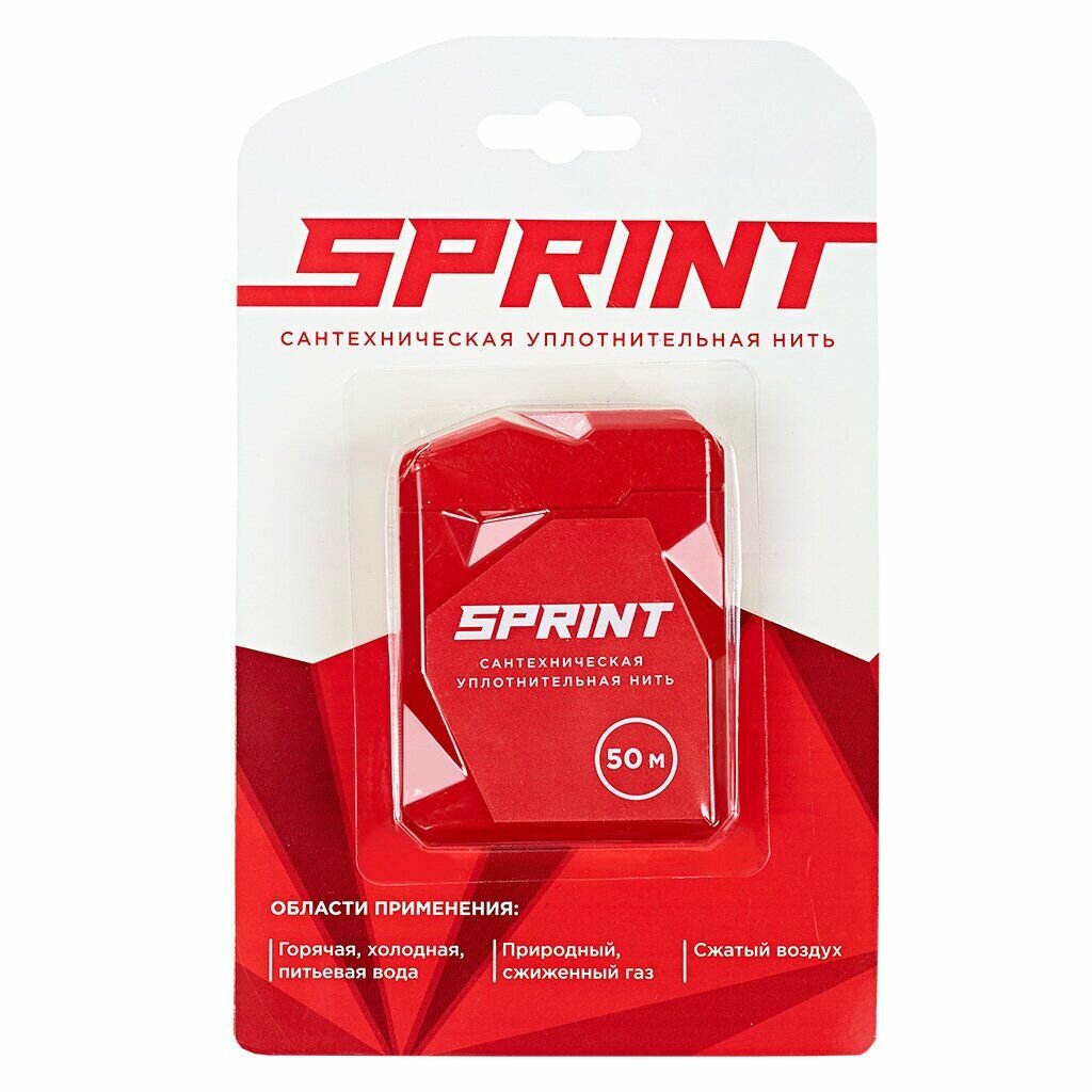 Сантехническая нить Sprint уплотнительная, 50 м, от -60 до +120 градусов, блистер