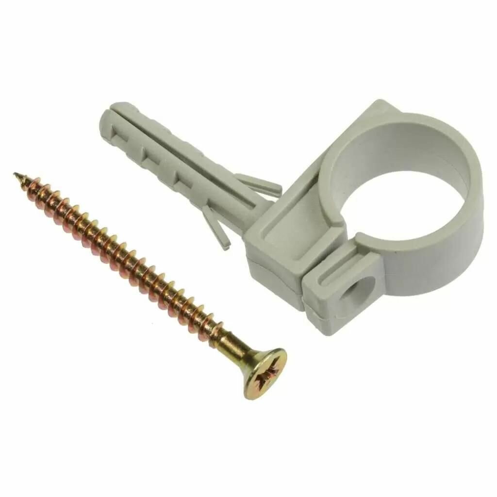 Хомуты для крепления трубы MasterProf 2 дюйма, пластик, с дюбелем, 2 шт