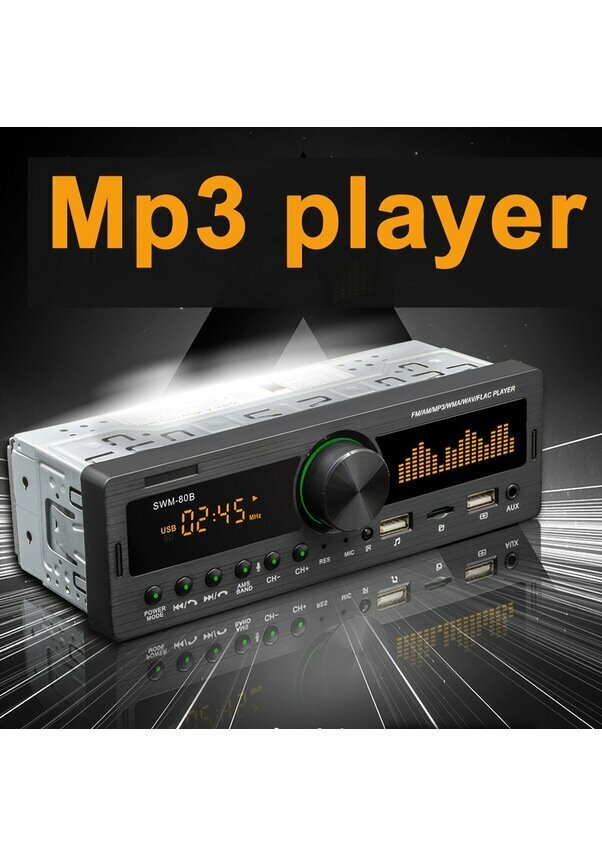Автомобильный MP3-плеер Bluetooth 4.0 с поддержкой FM-радио и TF-карт, FM-радио, воспроизведение музыки, беспроводное подключение, 12–14,4 В — без батареи, обычная версия