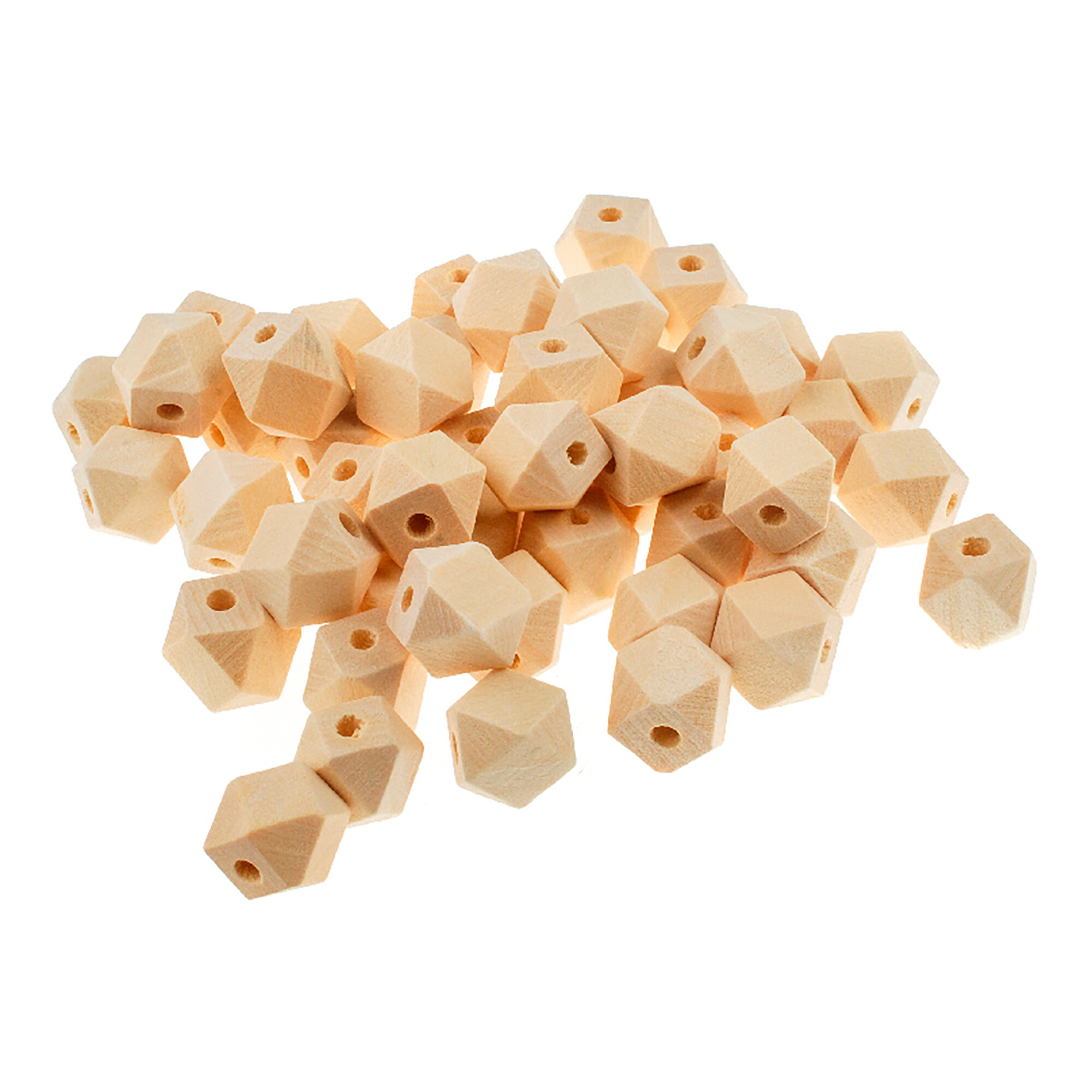 Набор деревянных фигурных бусин от ТМ "Белоснежка" 930-DB 12 мм, 50 шт. / Материалы для рукоделия и скрапбукинга