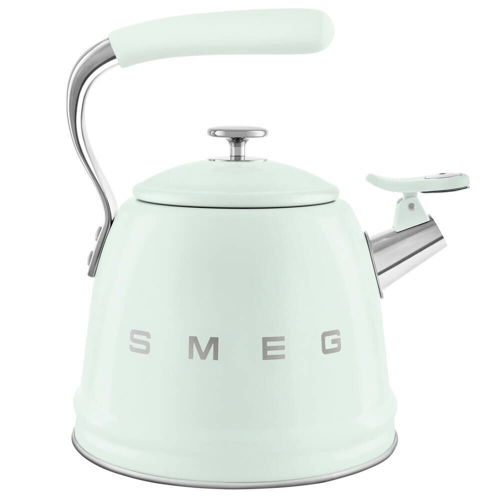 Чайник Smeg WKF01PG, нержавеющая сталь, термоизолированная ручка, со свистком