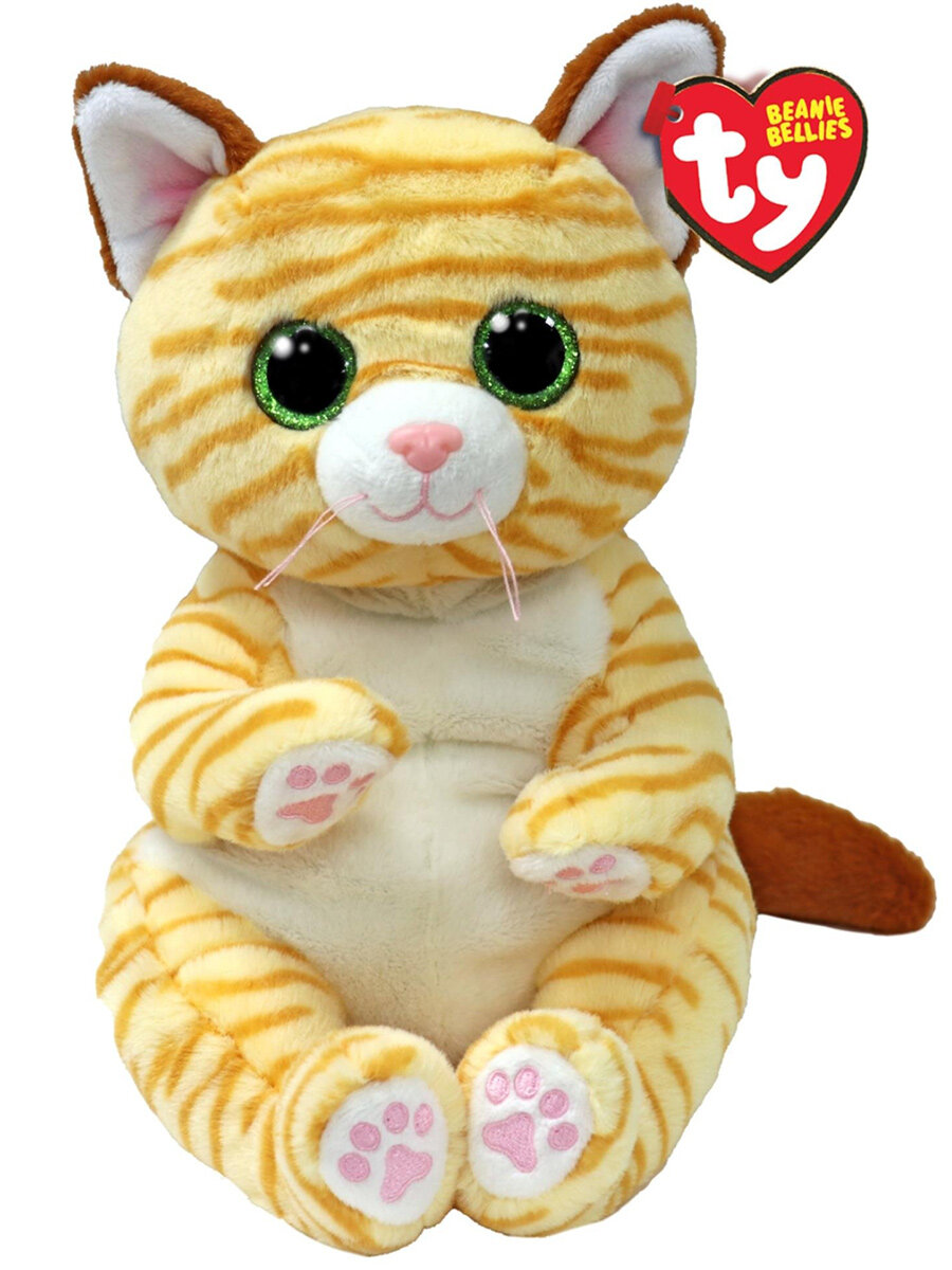 TY Мягкая игрушка Манго желтая полосатая кошечка 25 см 43208 с 3 лет