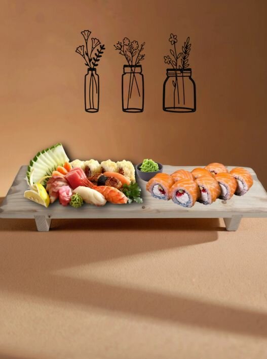 Сервировочная Доска "Ель", нескользящая, 48 см х 22 см, дерево