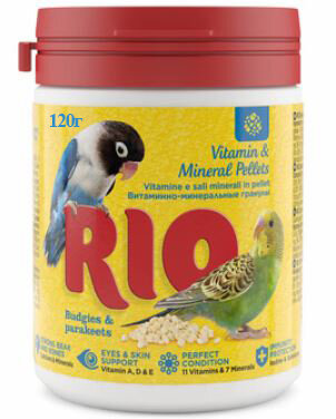 Рио Кормовая добавка "Витаминно-минеральные гранулы для волнистых и средних попугаев", 120г 0.12 кг