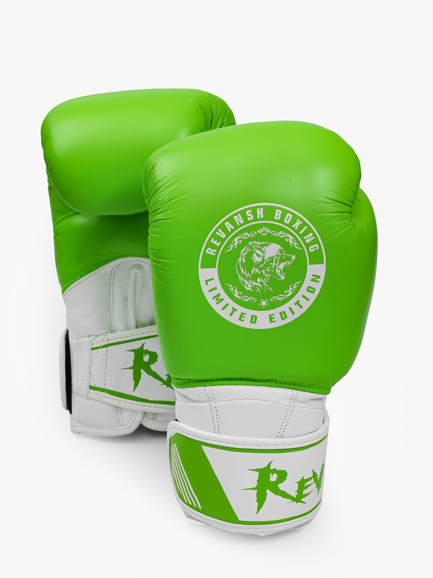 Перчатки из натуральной кожи с печатью, REVANSH TOP GREEN WHITE, арт. RG-TOPGREEN-L18