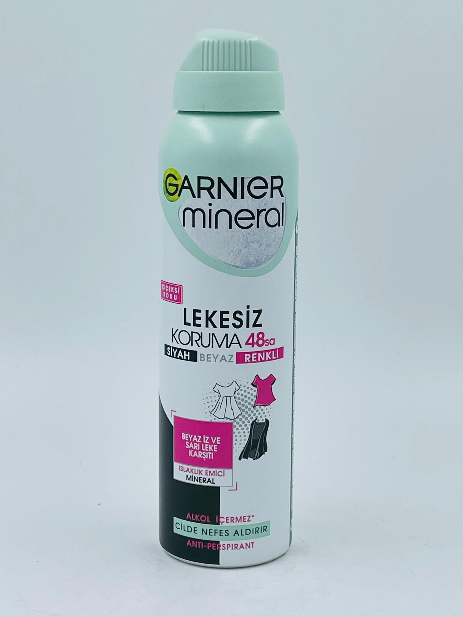 Garnier Mineral Антиперспирант-спрей женский, белое/черное/цветное, 48 часов,150 мл (Франция)