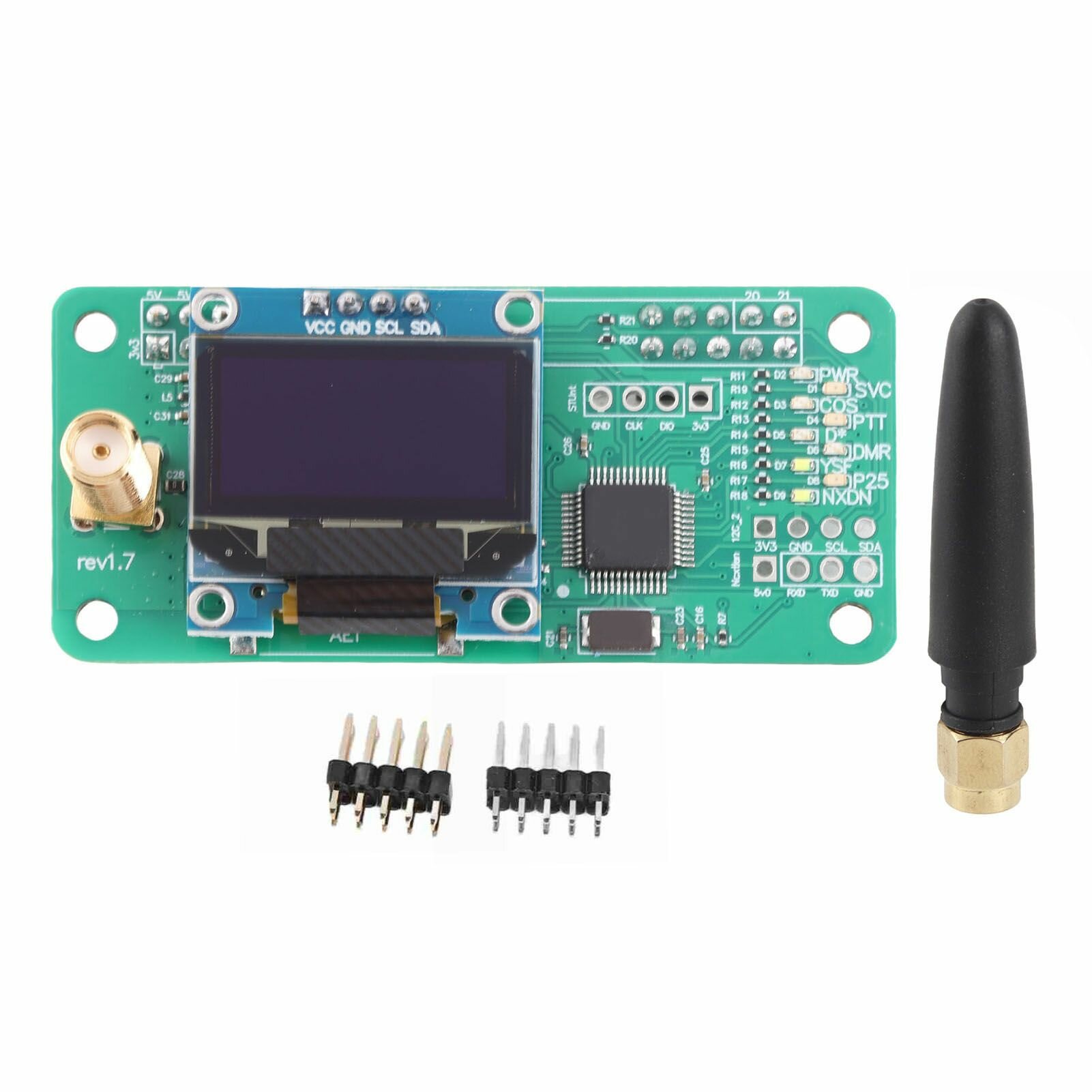 Комплект модуля точки доступа UHF VHF UV MMDVM с платой светодиодного дисплея и антенной интерфейса SMA для цифровой радиосвязи