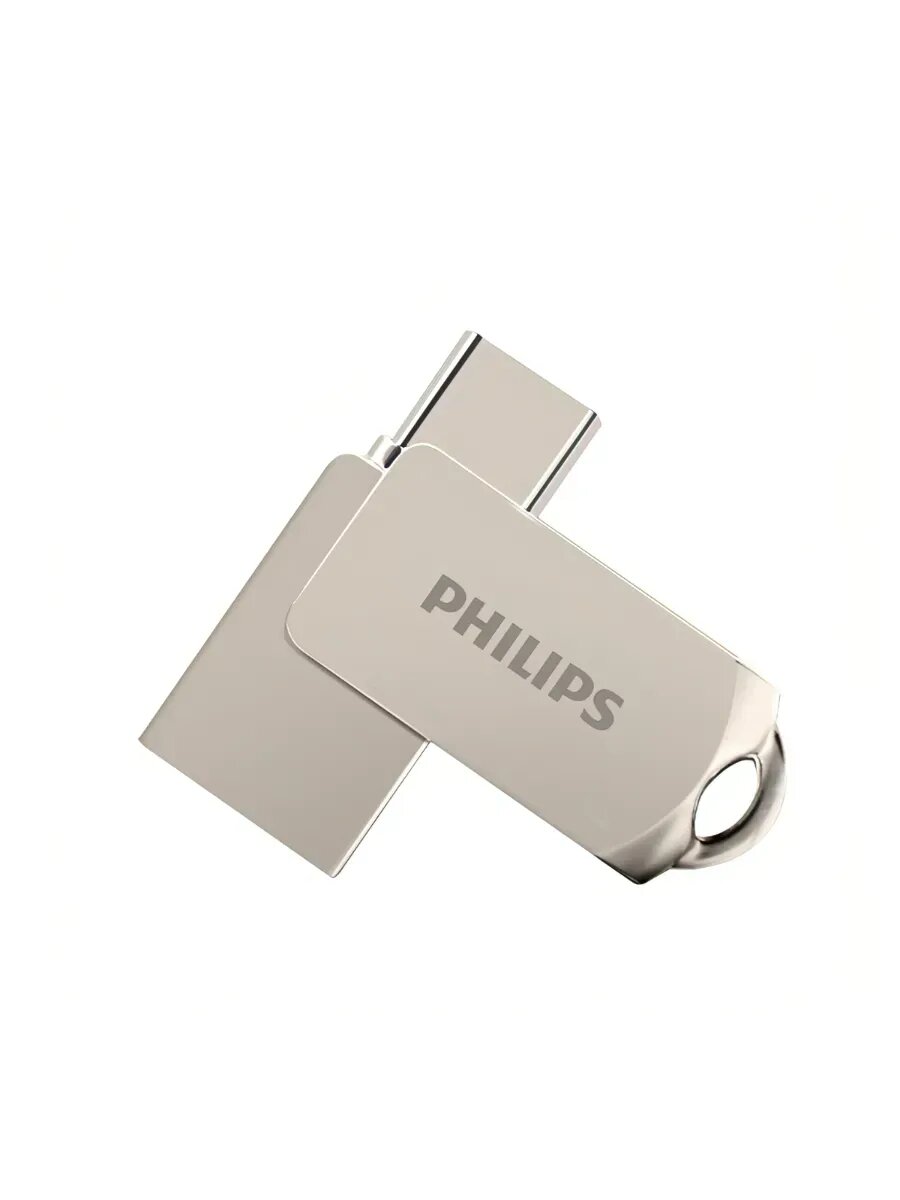 Флеш накопитель 64Gb PHILIPS 2-in-1 USB 3.2 USB C, OTG, USB 3.2/Type-C, Металл, 100 MB/s