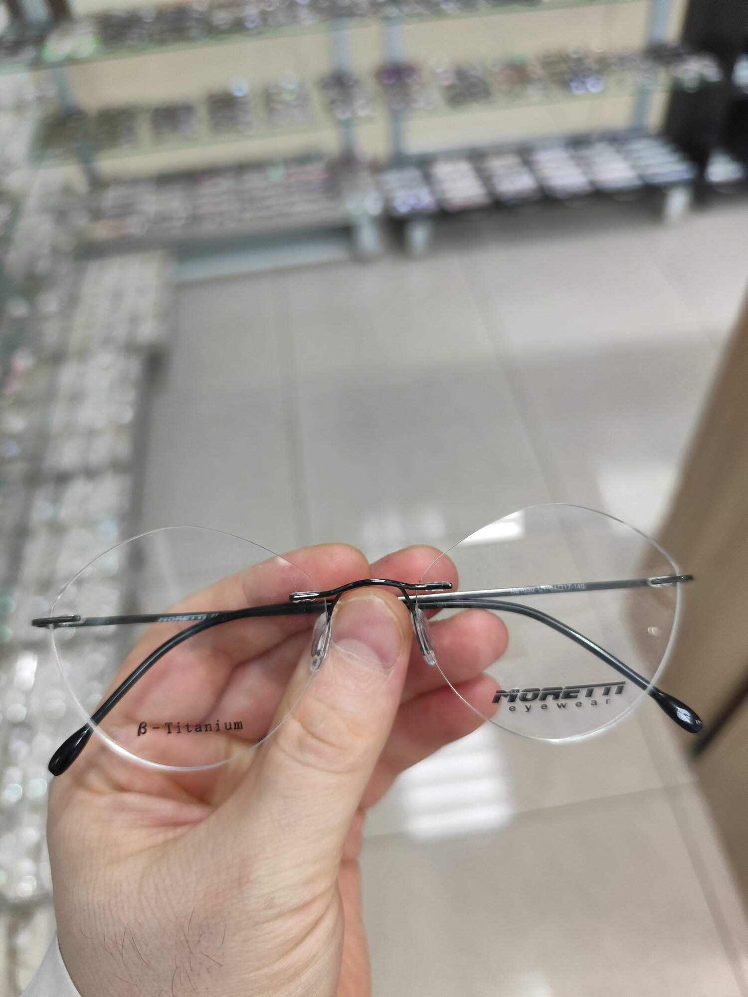 Титановая безободковая оправа для очков Moretti Eyewear. Оправа лёгкая титановая