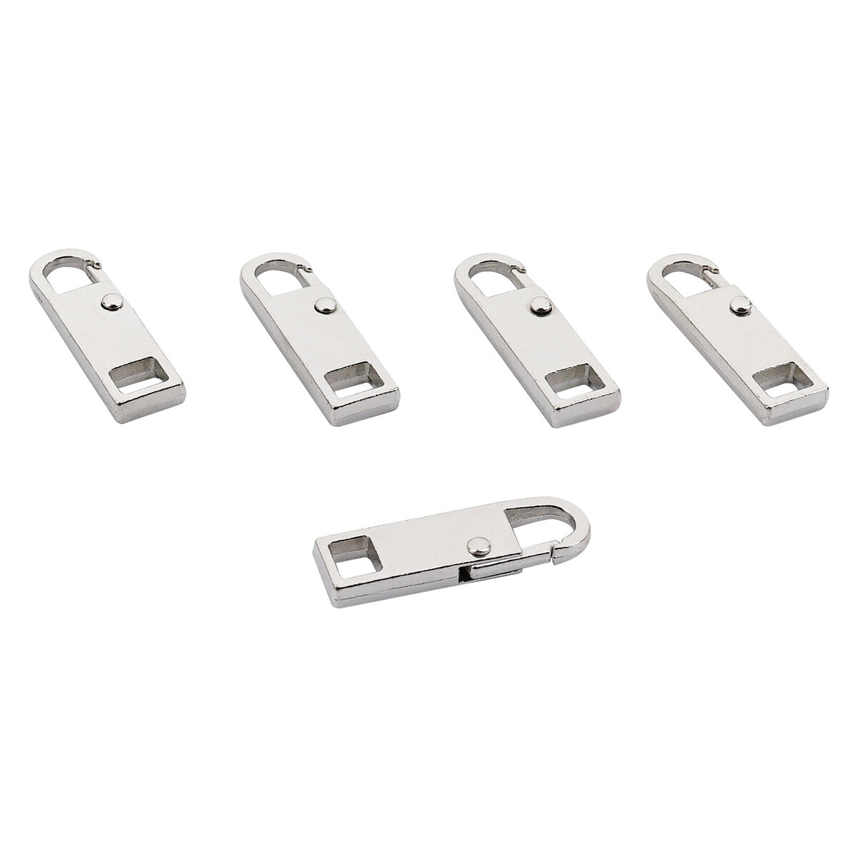 Пуллер для молнии с карабином 30*8 мм, 5 шт, металл, Айрис (никель)