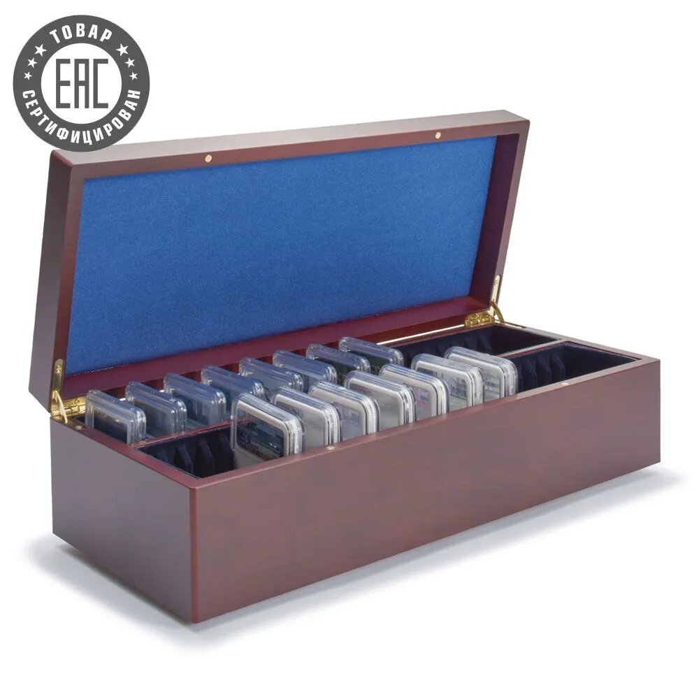 Бокс MBSLBox 50 для хранения монет в сертифицированных капсулах. Leuchtturm, #327918