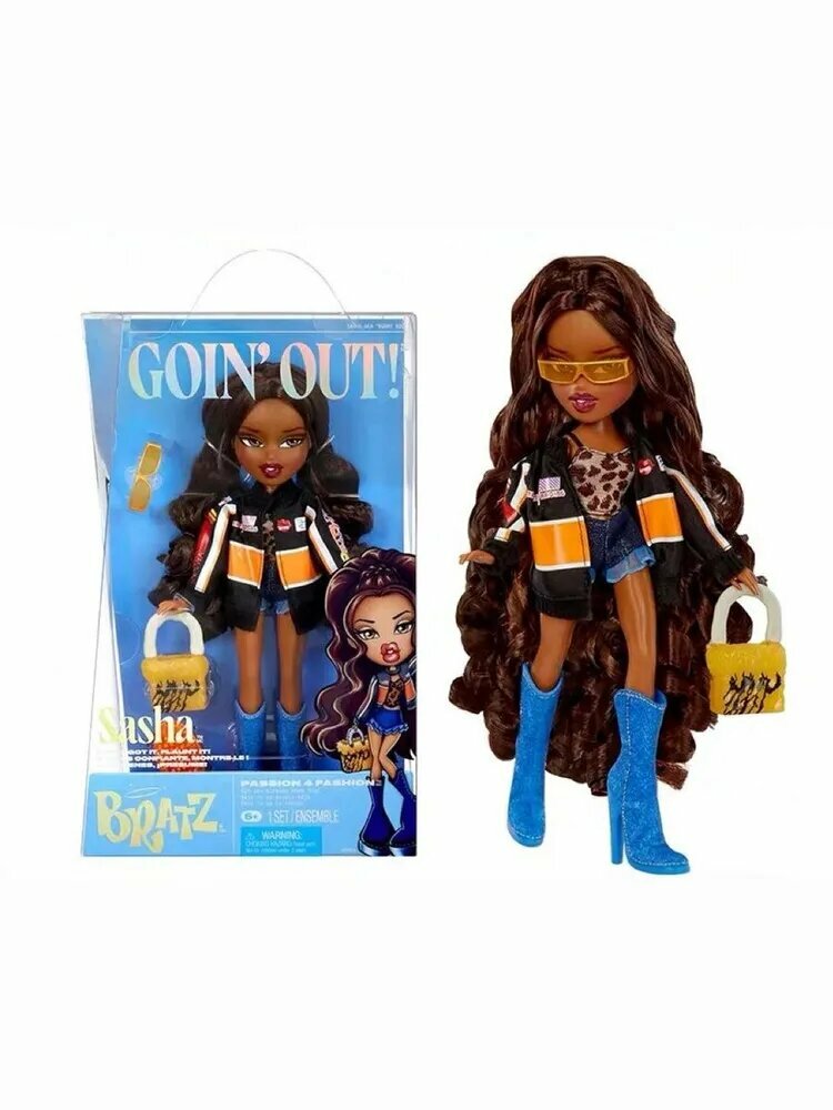MGA Bratz Goin Out Fashion Doll Sasha / Коллекция модных кукол с очками, расческами и аксессуарами для одежды подходит для подарков на день рождения детям от 6 лет и старше