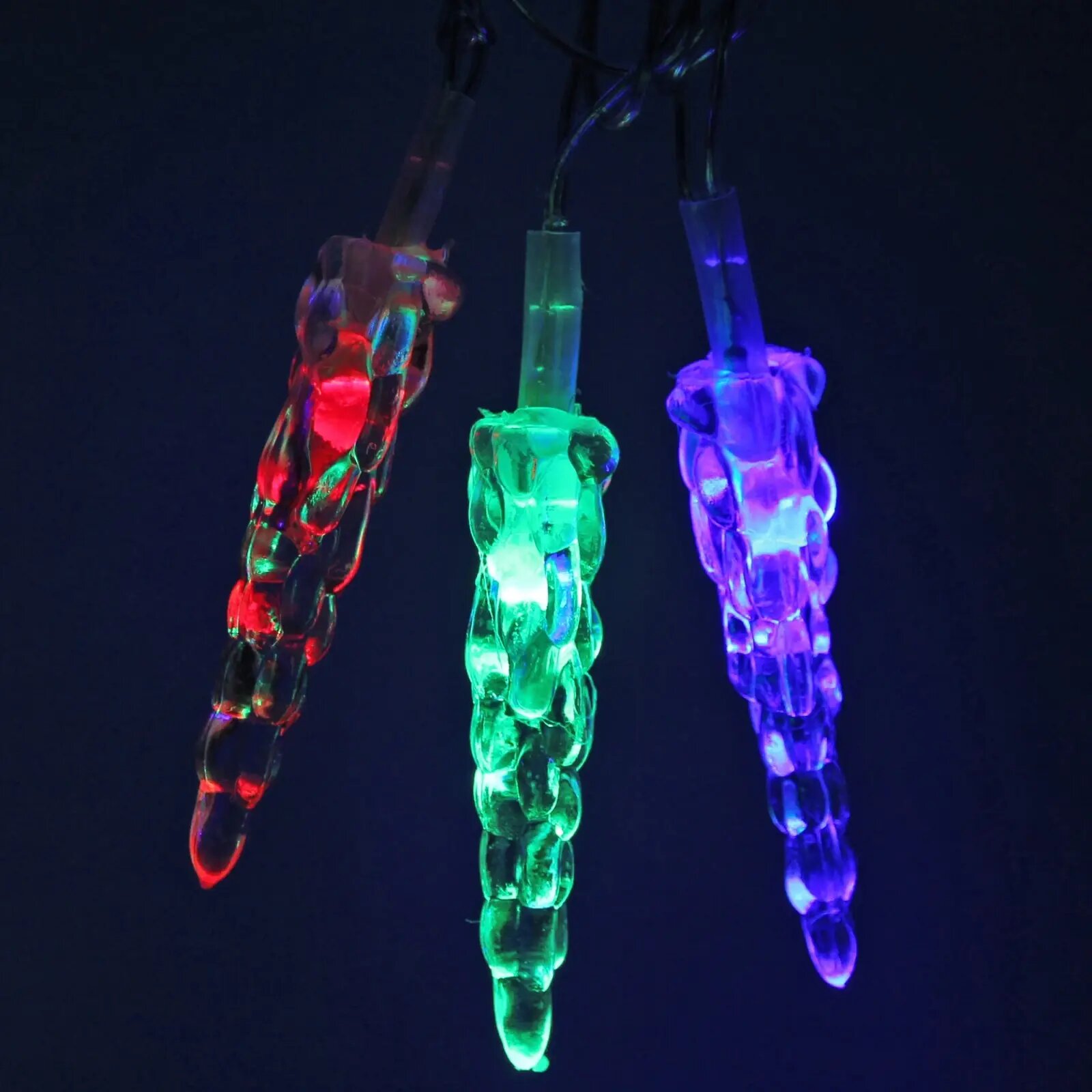 Гирлянда для дома 4,0 м 20 ламп LED с насадками сосульки, прозрач. пров, авторежим, IP-20 RG/RB (возможность соединения)