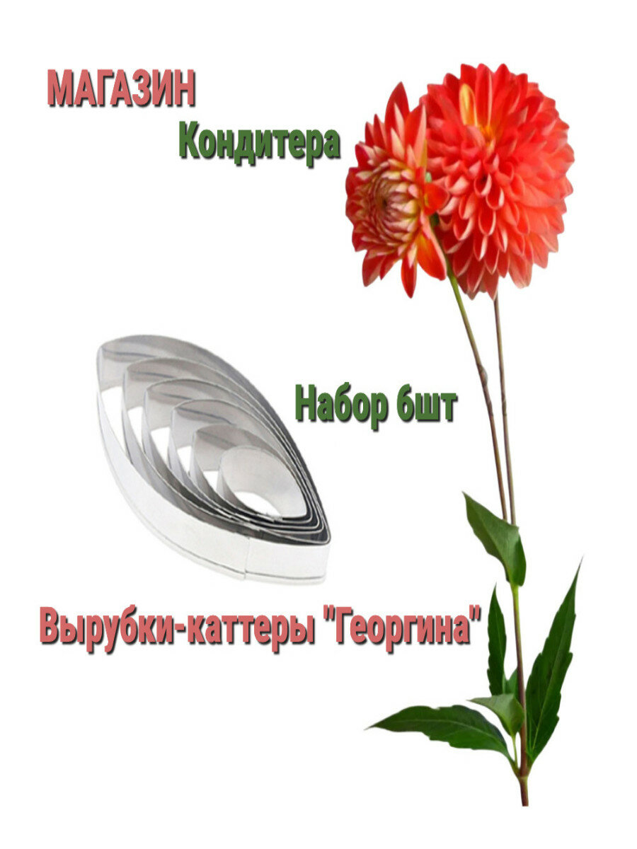Вырубки-каттеры "Георгина" подходят для мастики и полимерной глины — фото 1