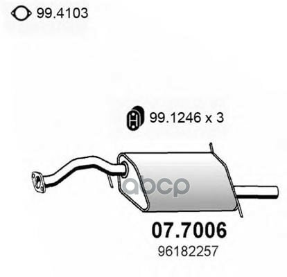 Глушитель выхлопных газов конечный ASSO арт. 077006