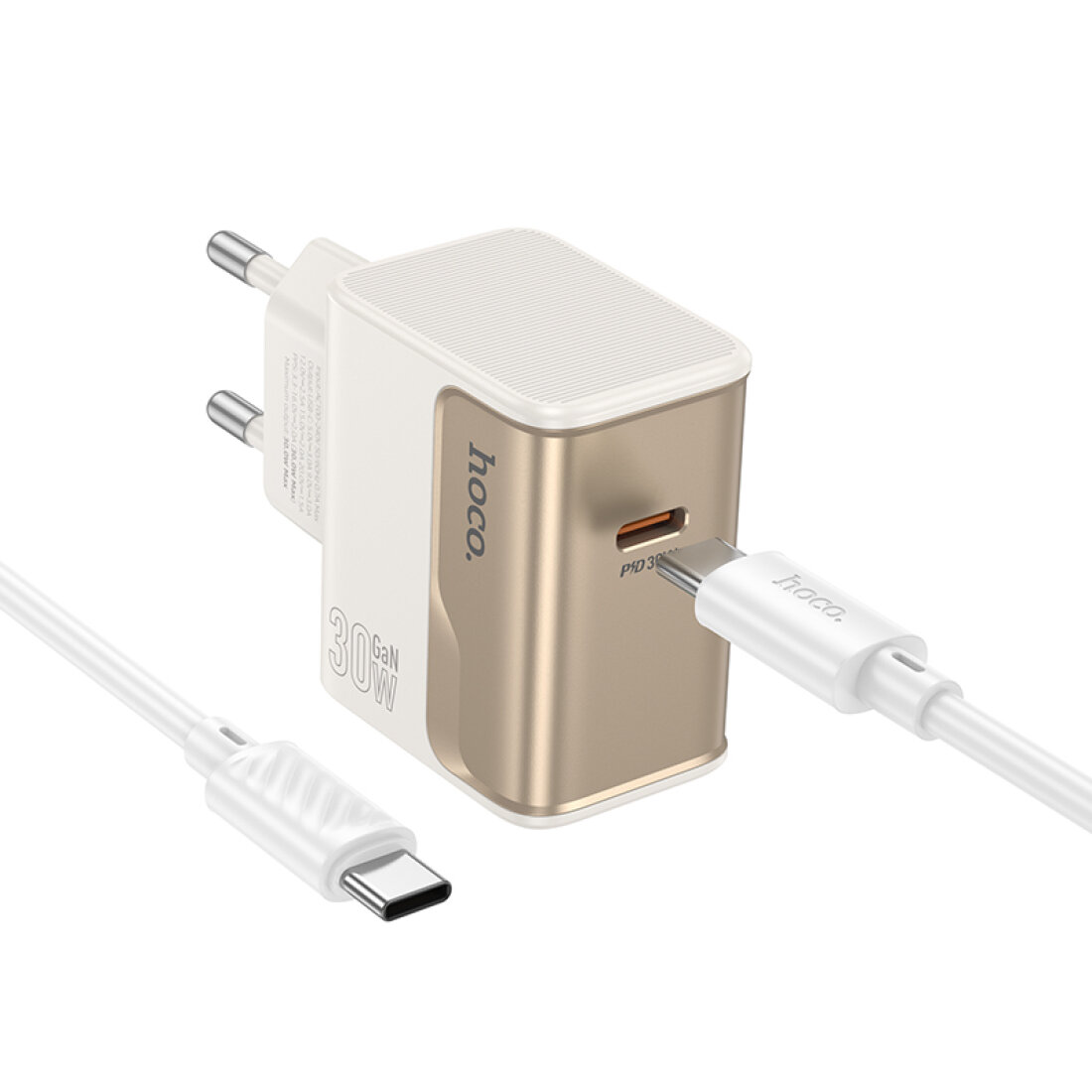 Сетевое зарядное устройство, 1 PD 30W (CS72A), HOCO, Type-C to Type-C, белый