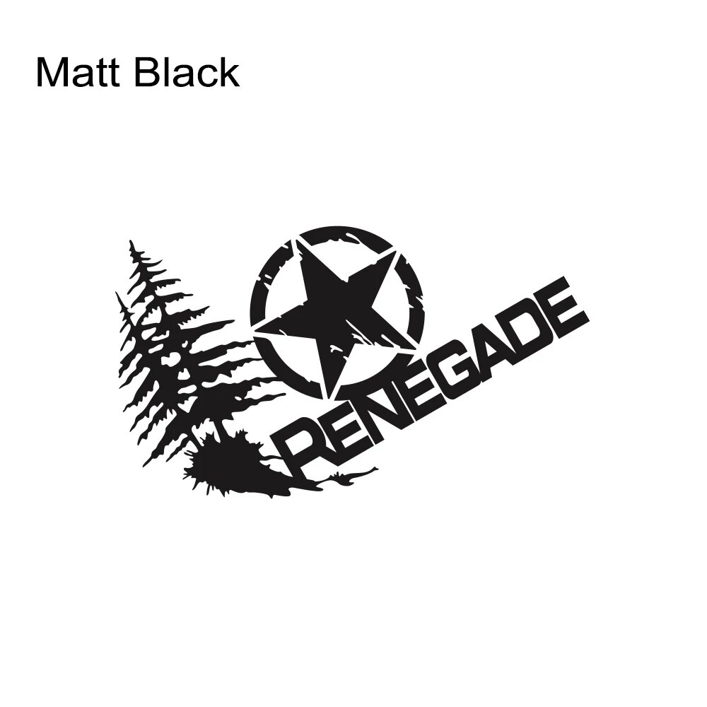 Автомобильные наклейки для Jeep Renegade, ограниченная Спортивная ширина, высота 4X4, графическое дерево, звездный стиль, фотоаксессуары Matt Black, 40x28cm