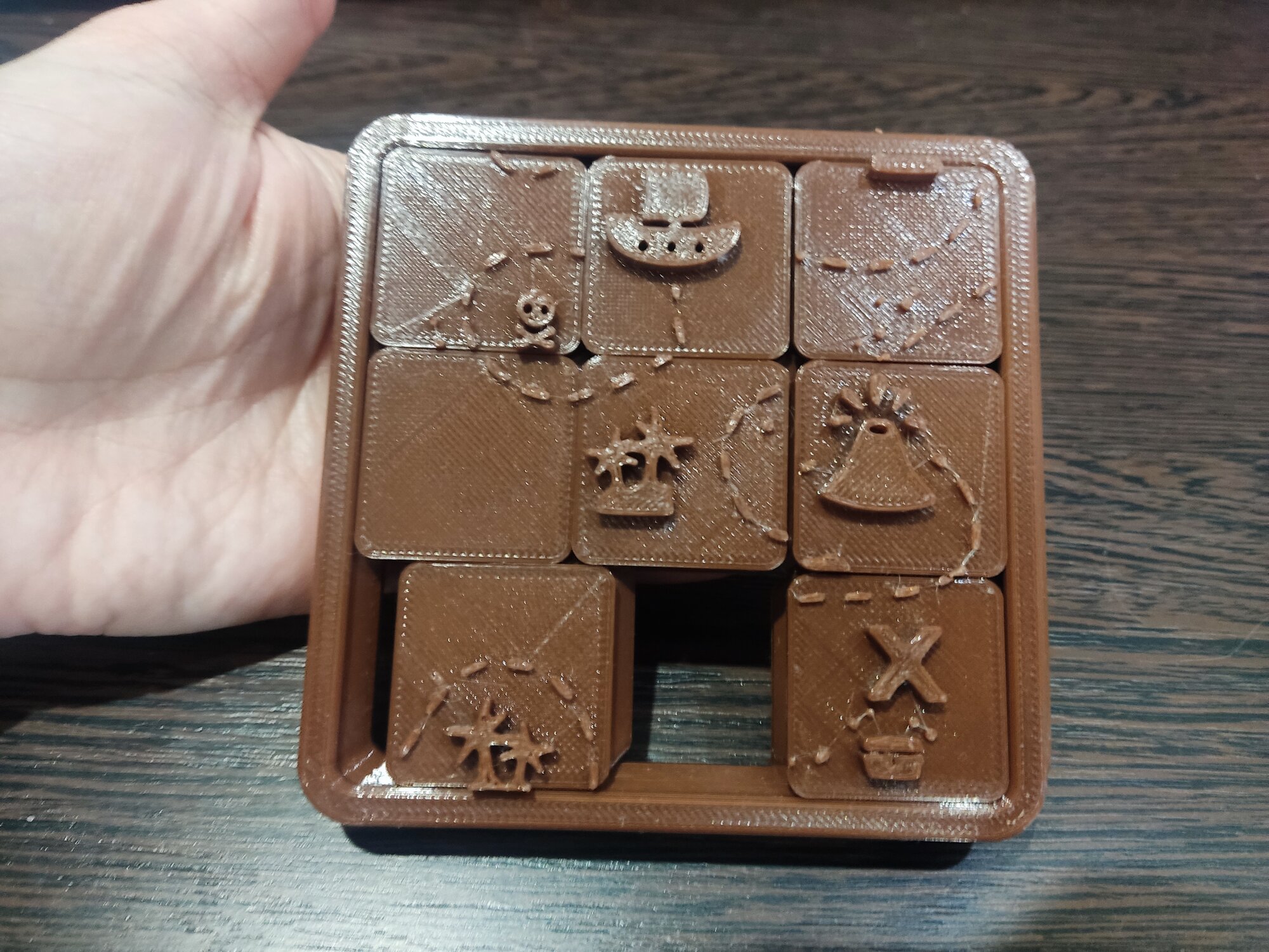 Игрушка головоломка "пятнашки остров сокровищ", 3D-печать, пластик