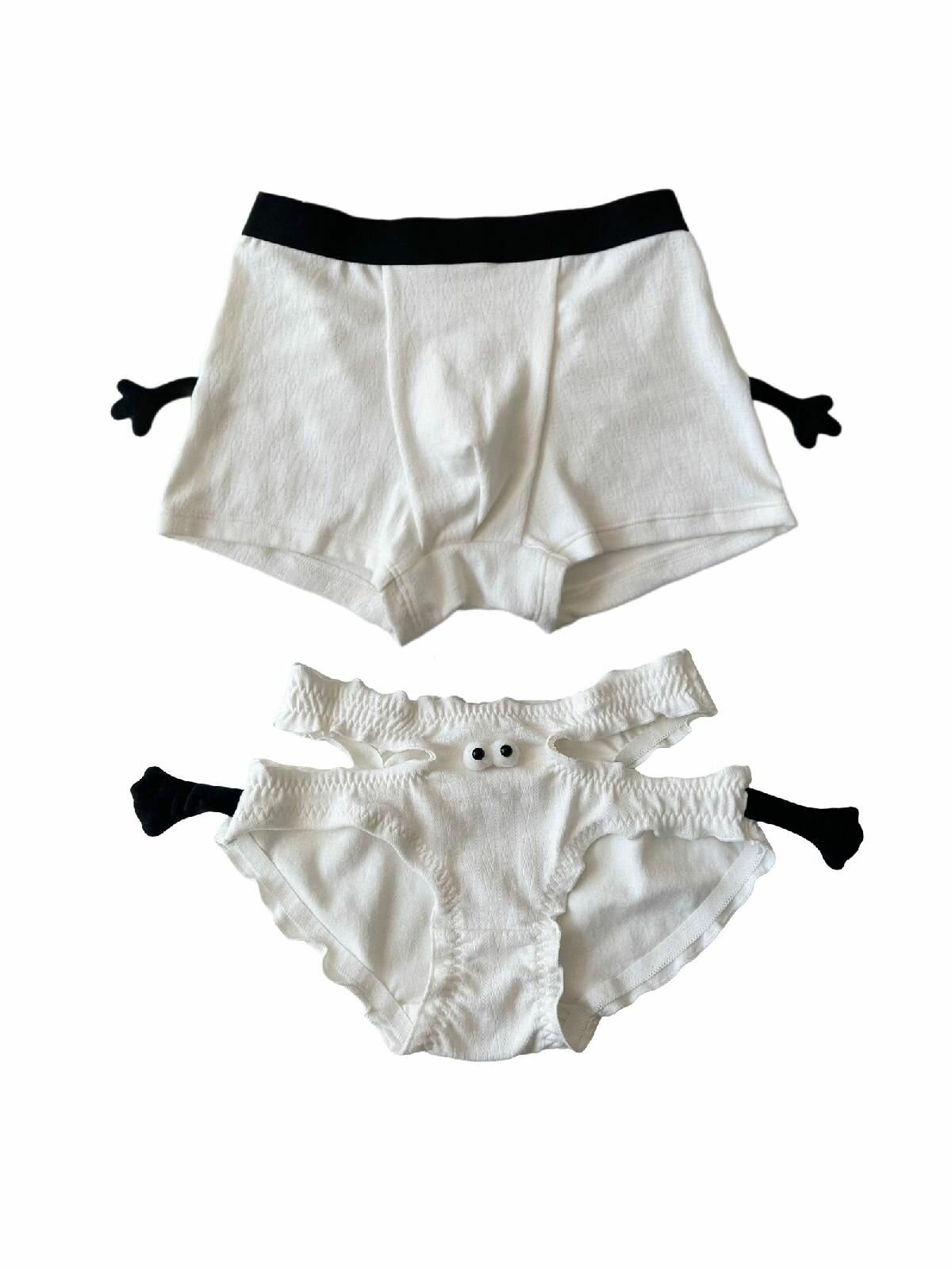 Магнитные трусы для пар с принтом рук в руках, подарок на День святого Валентина, - Женский M Мужской L