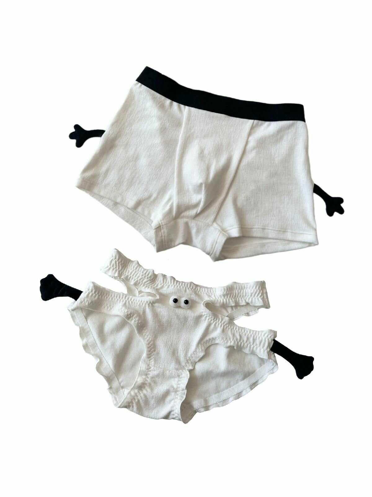 Магнитные трусы для пар с принтом рук в руках, подарок на День святого Валентина, - Женский XL Мужской 3L