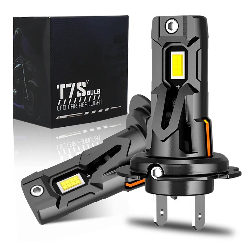 Светодиодная лампа T7 H7 LED 300W Mini H7 для фар, 60000LM CSP 6000K, H4 H11 9005 9006 9012, Turbo LED, беспроводная диодная лампа для автомобиля, 12V