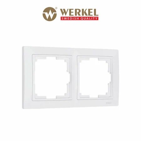 Рамка 2 поста WERKEL Snabb Basic, WL03-Frame-02-white, белый