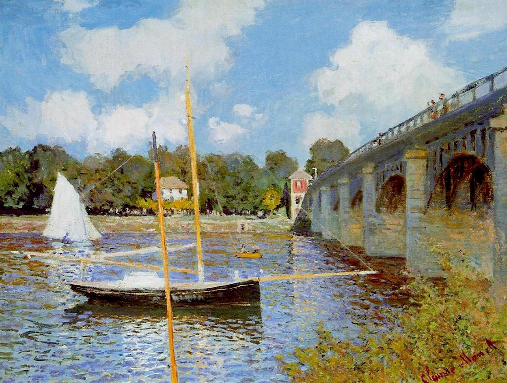 Картина Клода Моне Мост в Аржантёе 1874 80х60 см