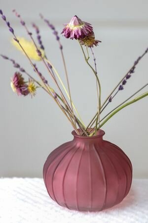 Декоративная ваза росато редо, стекло, тёмно-розовая, 12 см, Koopman International AC6310090-1