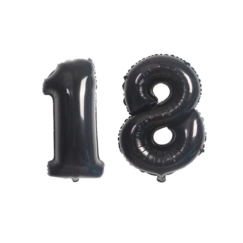 Черные шары цифры "18", 40 дюймов