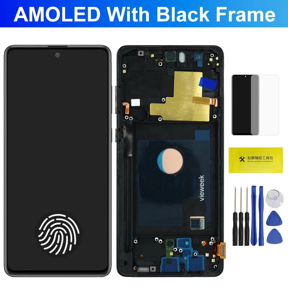 Note 10 Lite N770F N770F/DS AMOLED Дигитайзер экрана дисплея с рамкой для Samsung Galaxy Note 10 Lite Замена экрана дисплея AMOLED Black Frame
