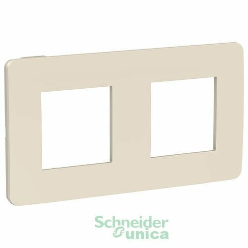 Рамка электроустановочная Schneider Unica Studio бежевая 2 поста NU200444