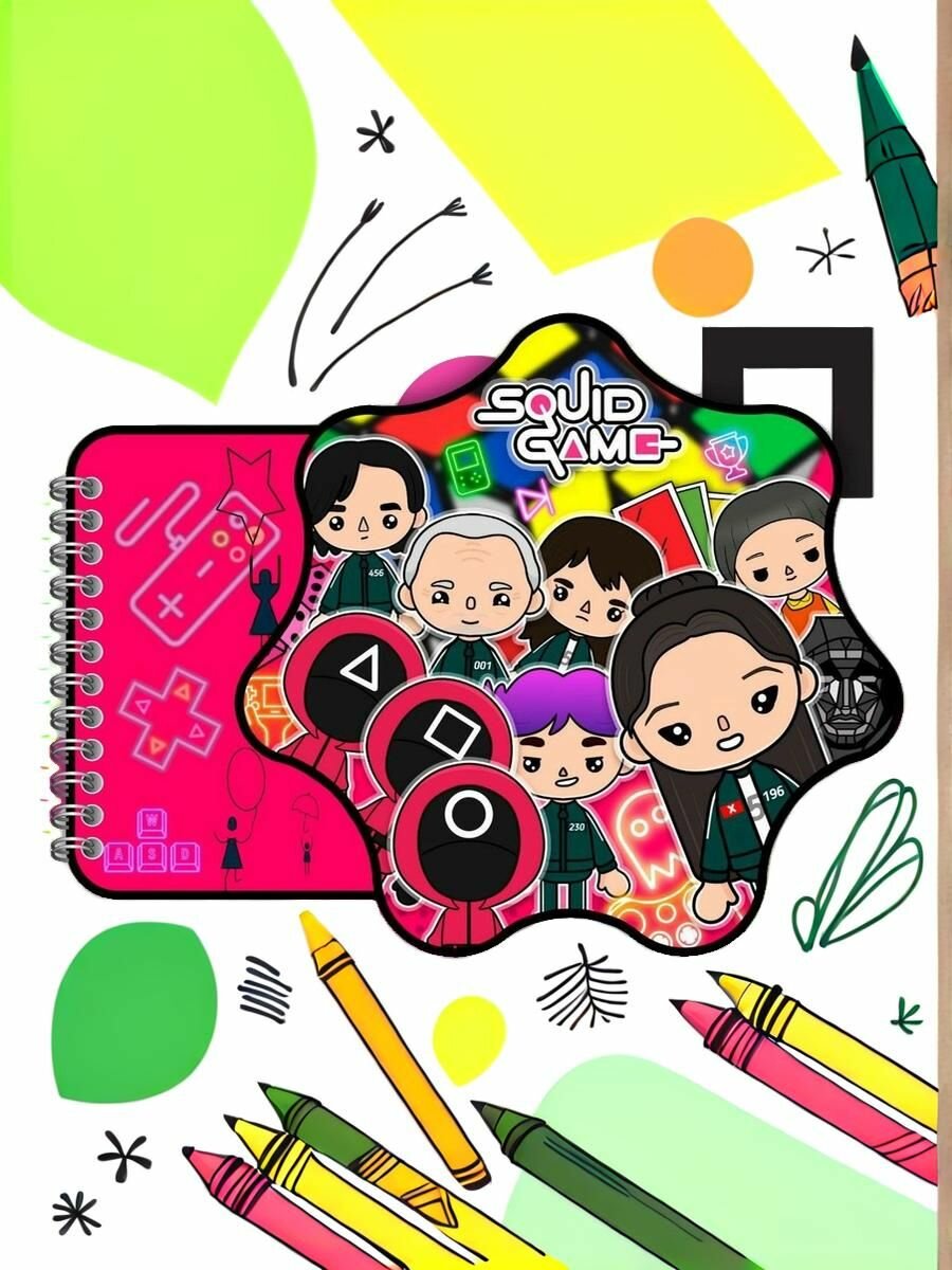 Развивающая книга "Игра в Кальмара", с липучками, от 3 до 14 лет, ручная работа