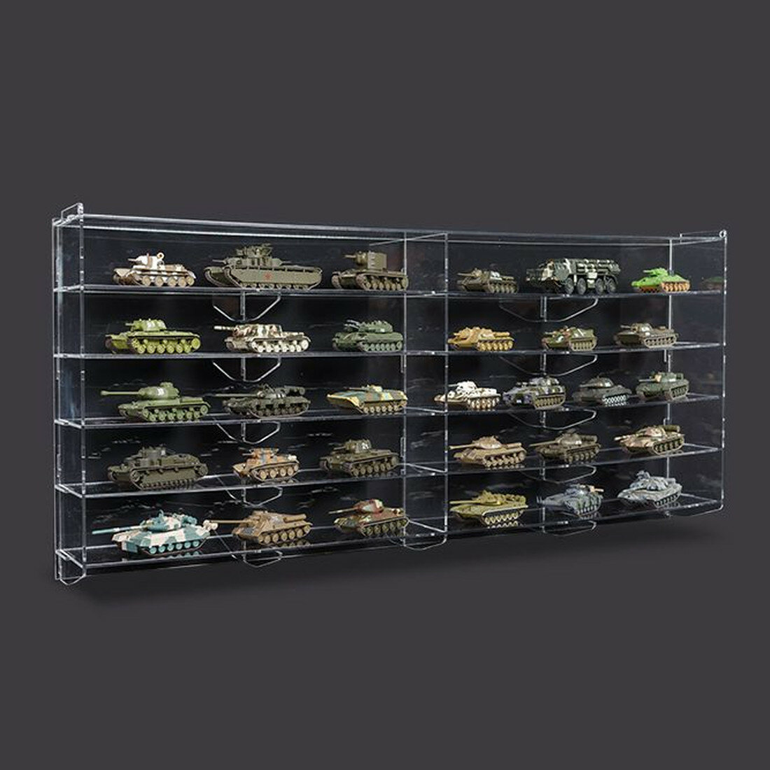 Стеллаж прозрачный для моделек машинок 1:43, 83 * 12 * 39 см, оргстекло