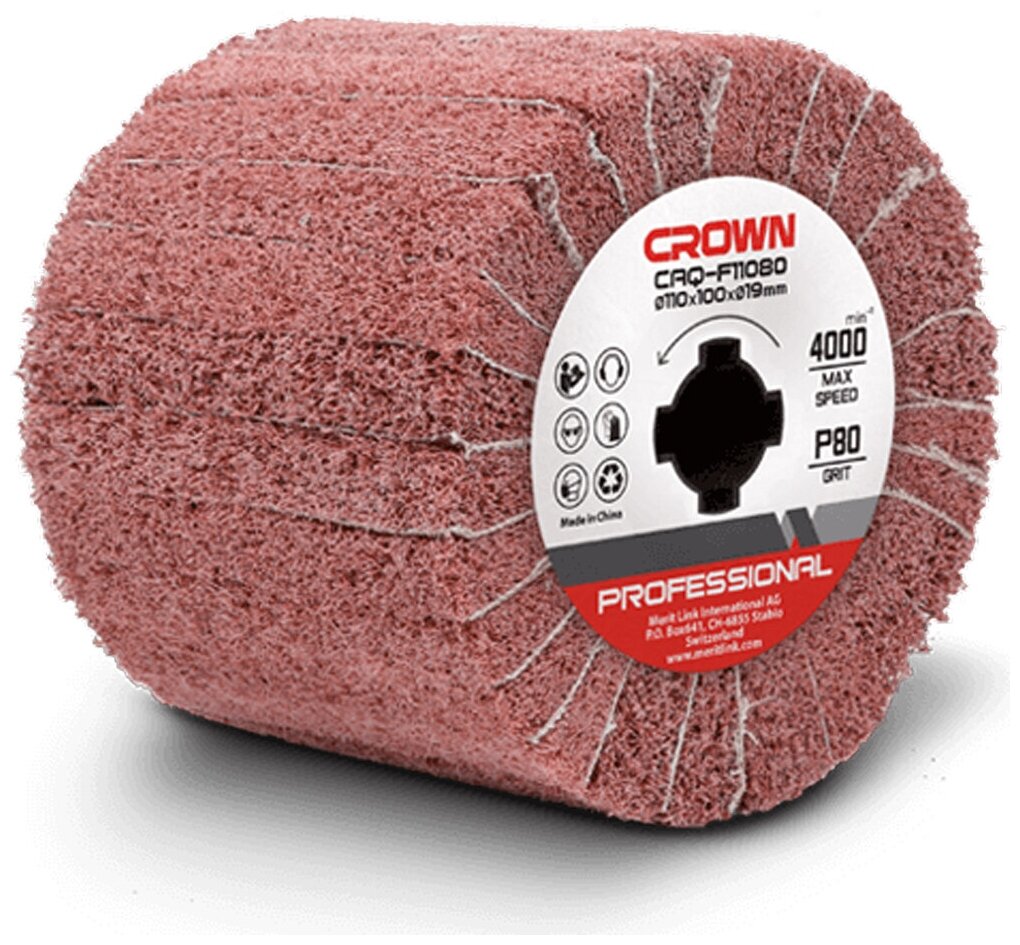 Щётка Crown CAQ-F11080 для шлифовальных машин нейлоновая. 110*19*100