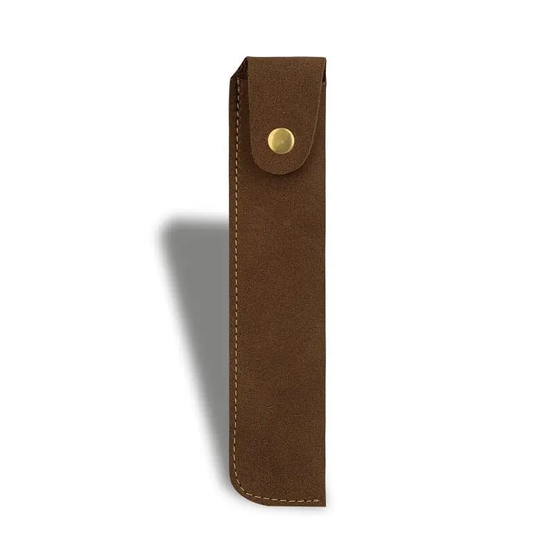 Винтажный кожаный чехол для ручек ручной работы, защитный чехол для карандашей с застежкой-кнопкой, портативные офисные школьные дорожные принадлежности