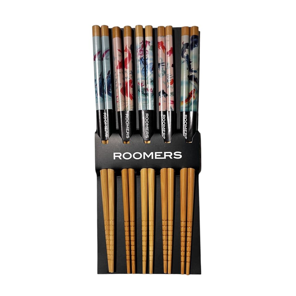 Палочки для еды многоразовые бамбуковые набор 5 пар ROOMERS TABLEWARE, 22,5 см