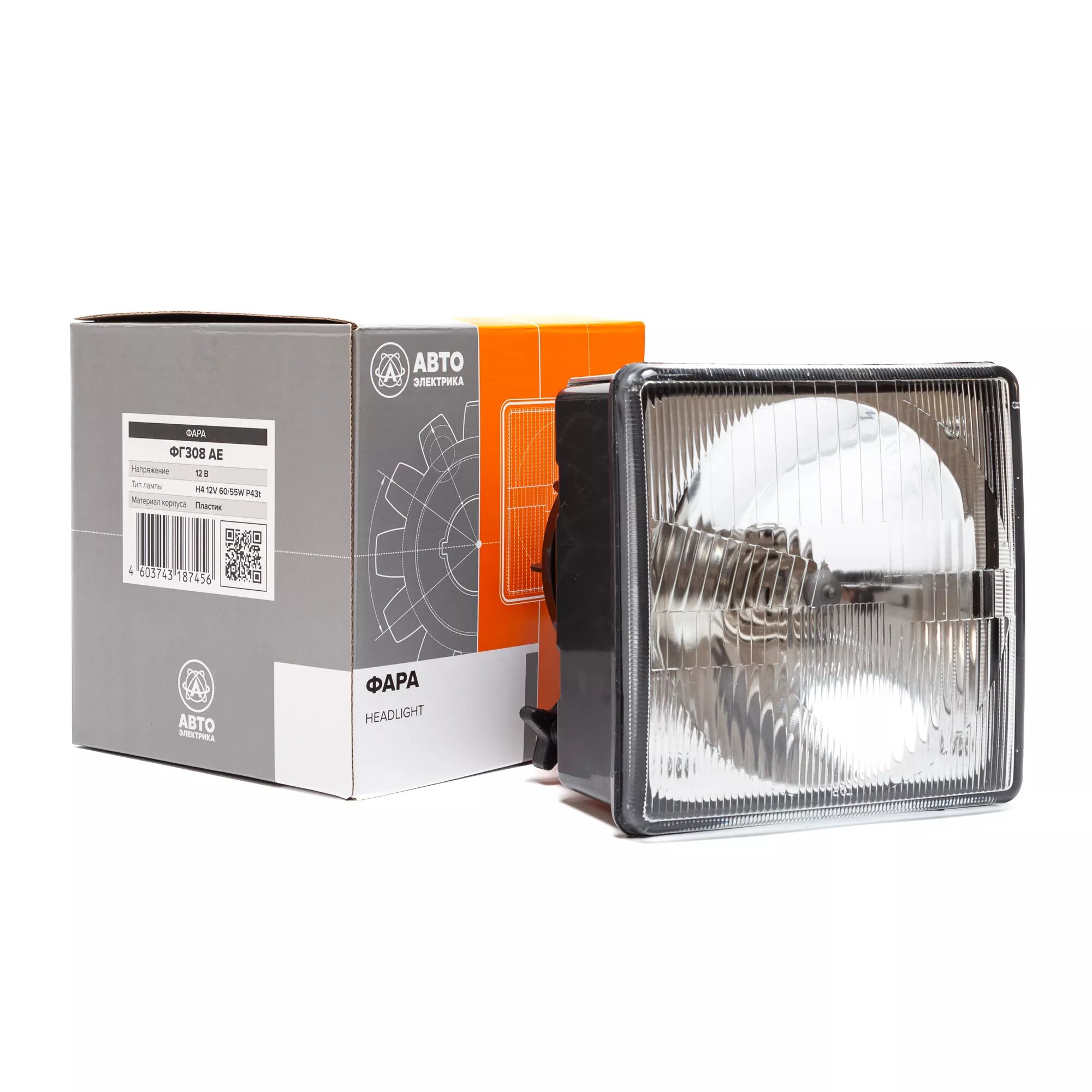 Фара для а/м МТЗ квадратная 12 В, Н4-60/55 (АвтоЭлектрика)