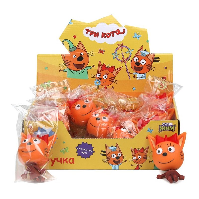 Игрушка-антистресс Супер Жим "Три кота", Карамелька, наполнитель мука