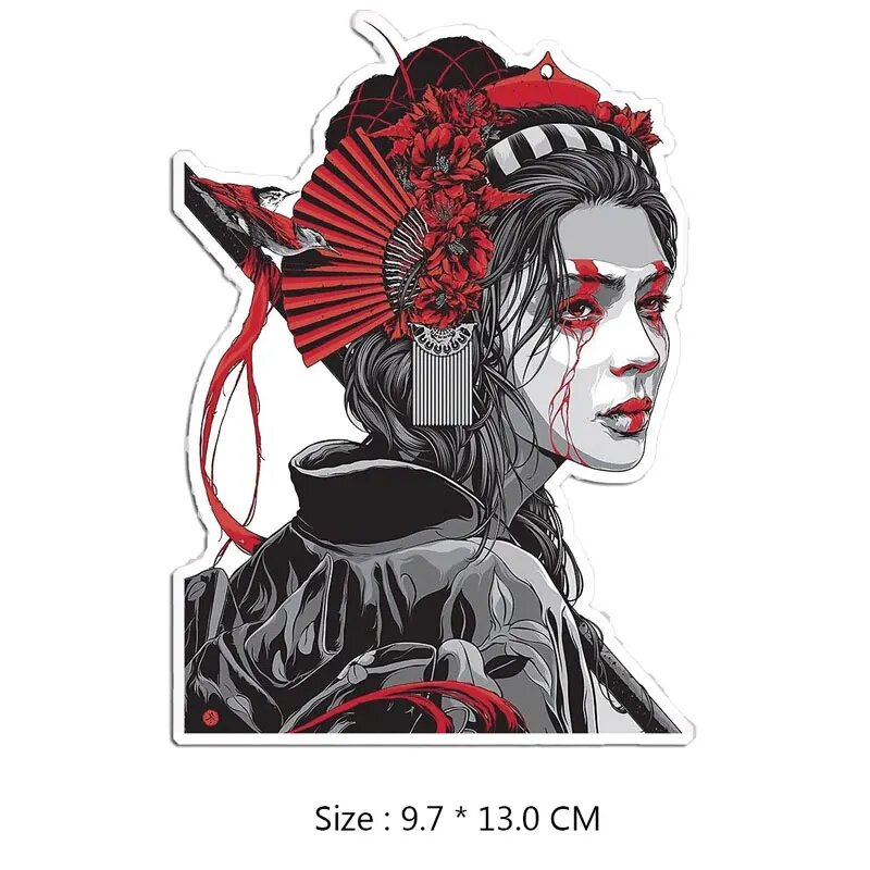 Самурайские наклейки 3М Красный, A Bigger Size