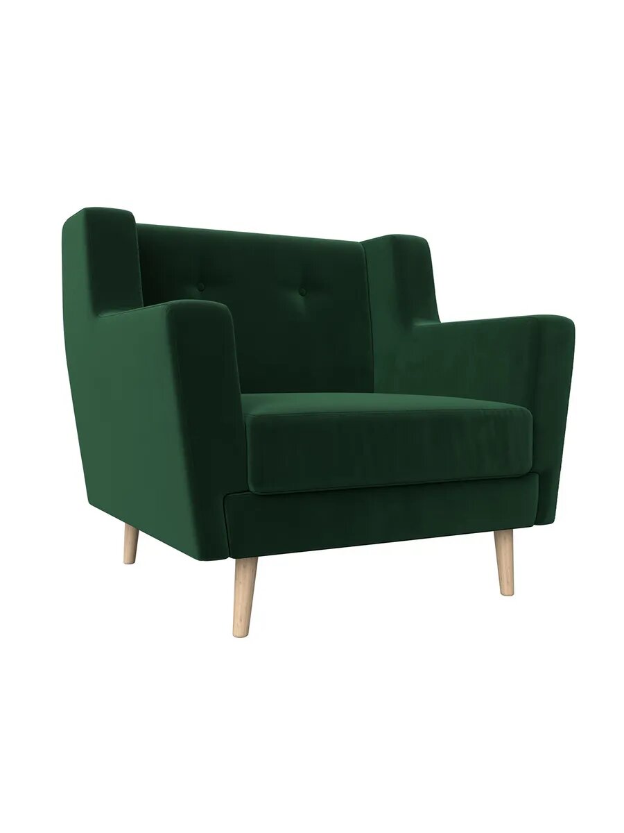 Кресло Брайтон, 79х86х78 см, нераскладное, на деревянных ножках, велюр