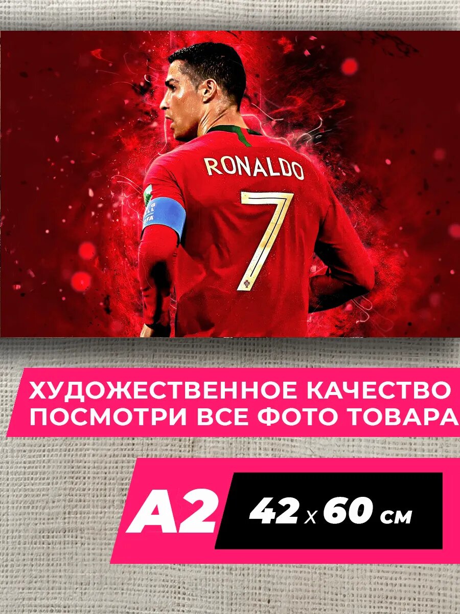Постер Криштиану Роналду на стену 25 Ronaldo A2, матовая фотобумага премиум качества