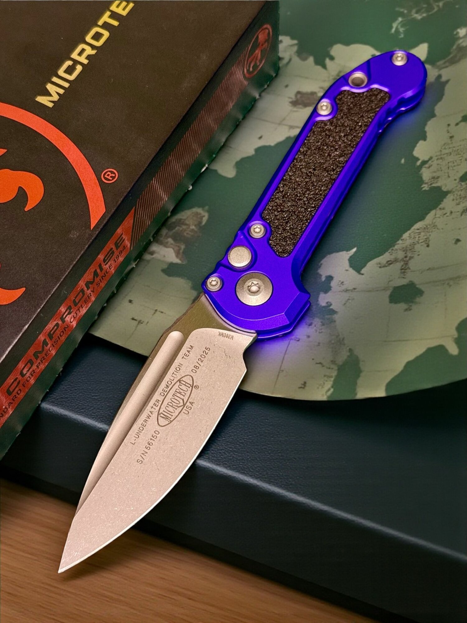 Нож складной MicroTech MCT113510APPU LUDT Gen III, Apocalyptic Blade, Purple Handle