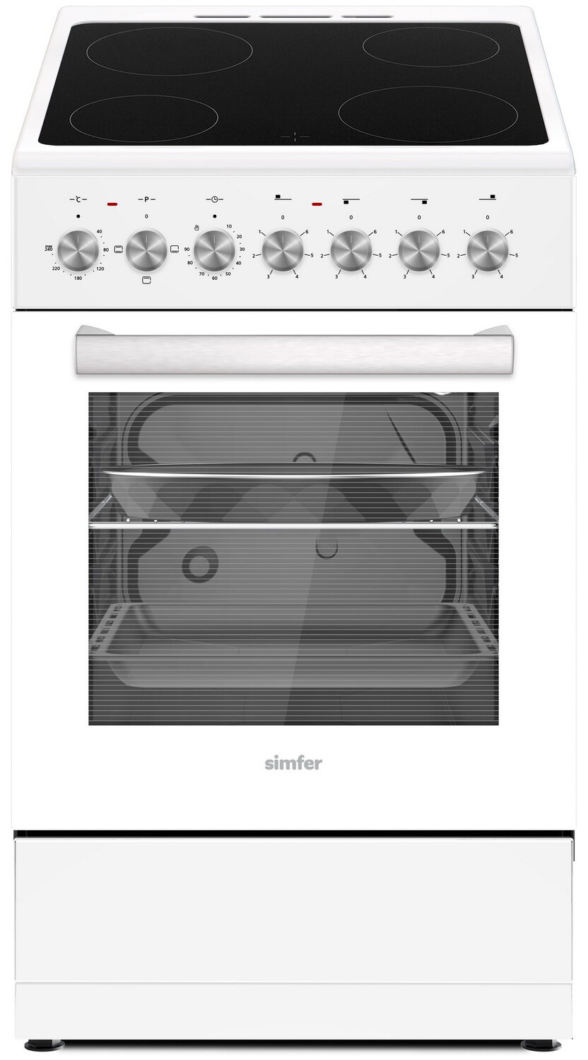 Электроплита Simfer F56VW04025 белая эмаль