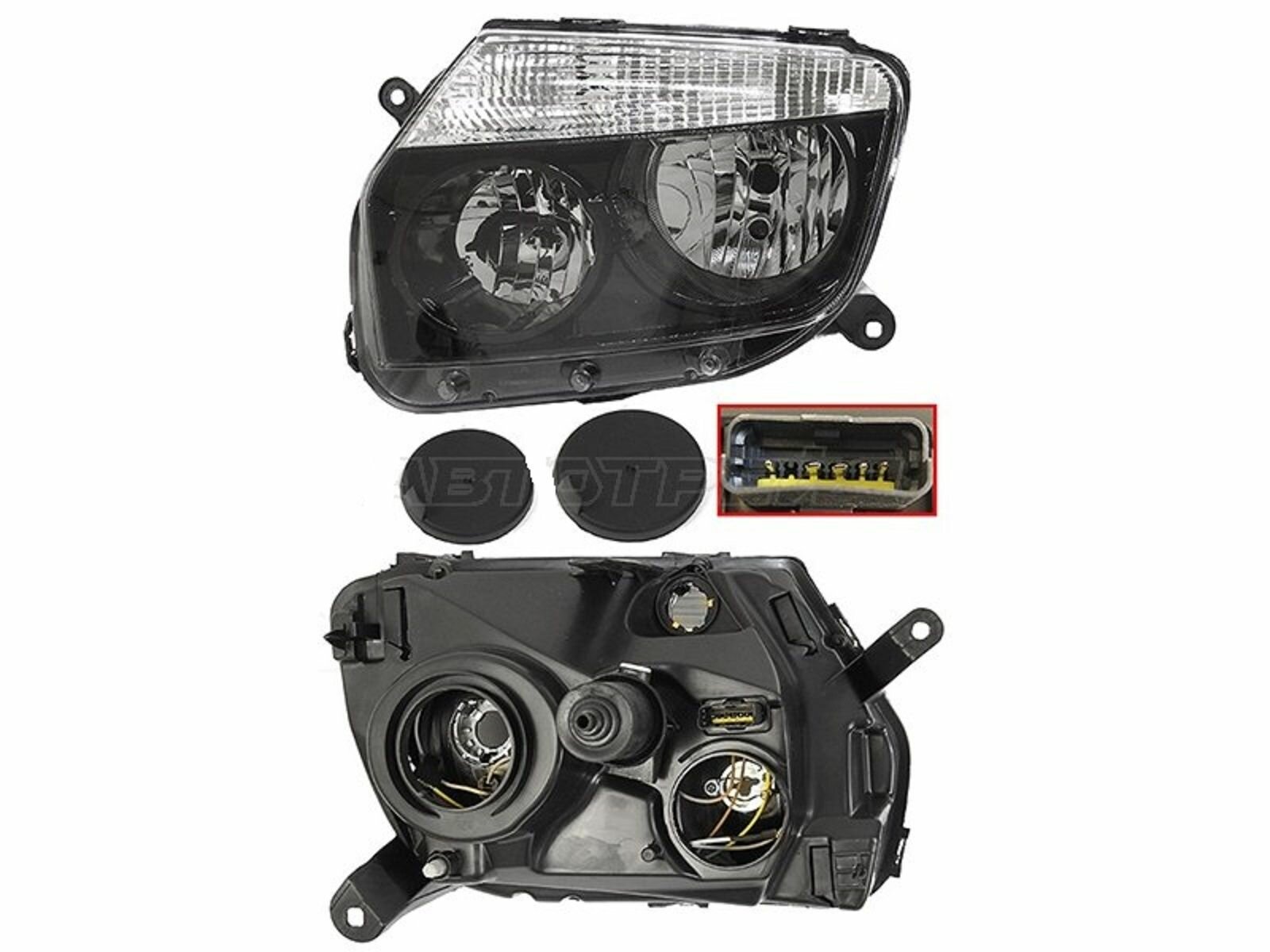 Фара RENAULT DUSTER 10-15 LH черная