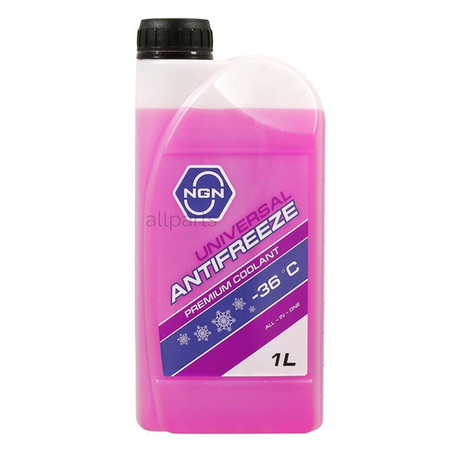 NGN V172485631 Антифриз, готовый раствор UNIVERSAL ANTIFREEZE G12++ -36 фиолетовый 1л