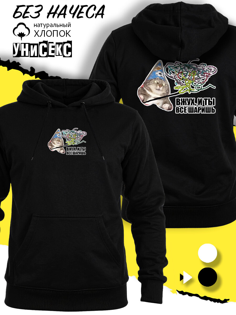 Худи Толстовка свитшот котик из мема и ты все шаришь