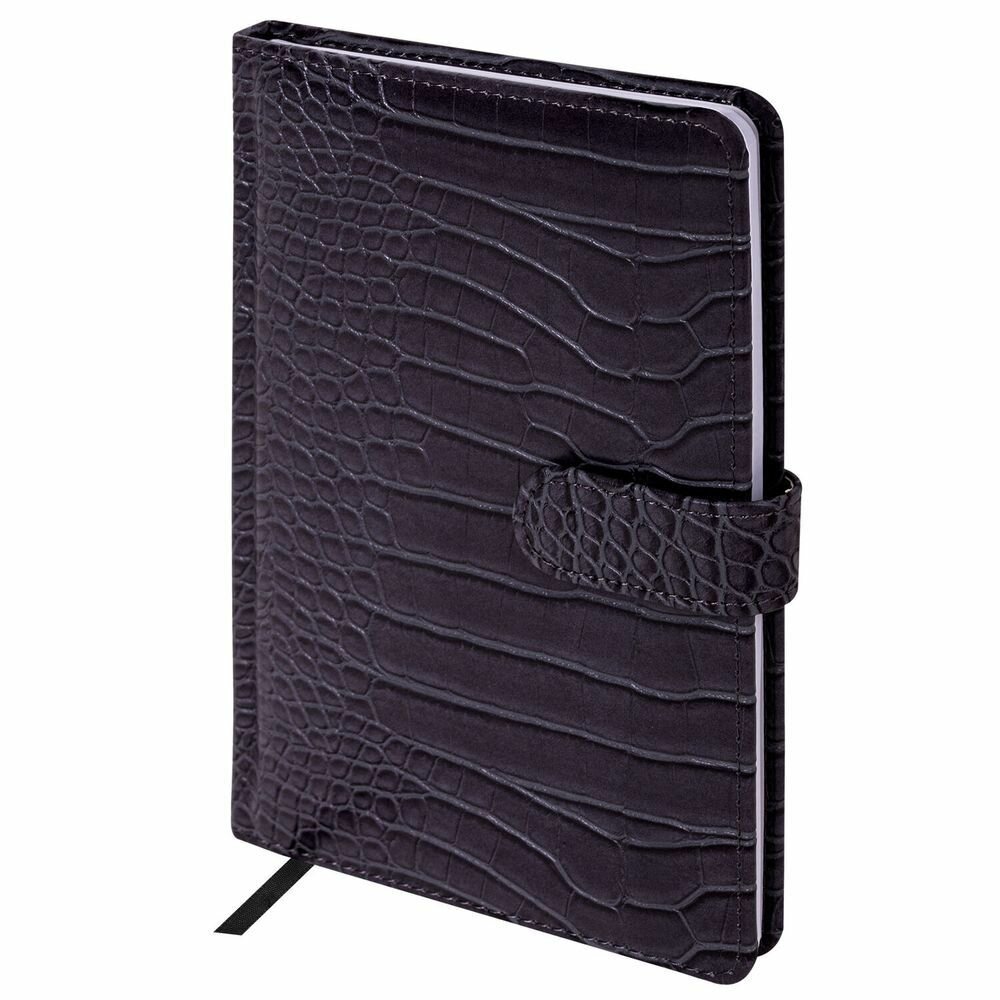 Еженедельник недатированный А5 145х215 мм, BRAUBERG "Party", под кожу, 64 л, черный