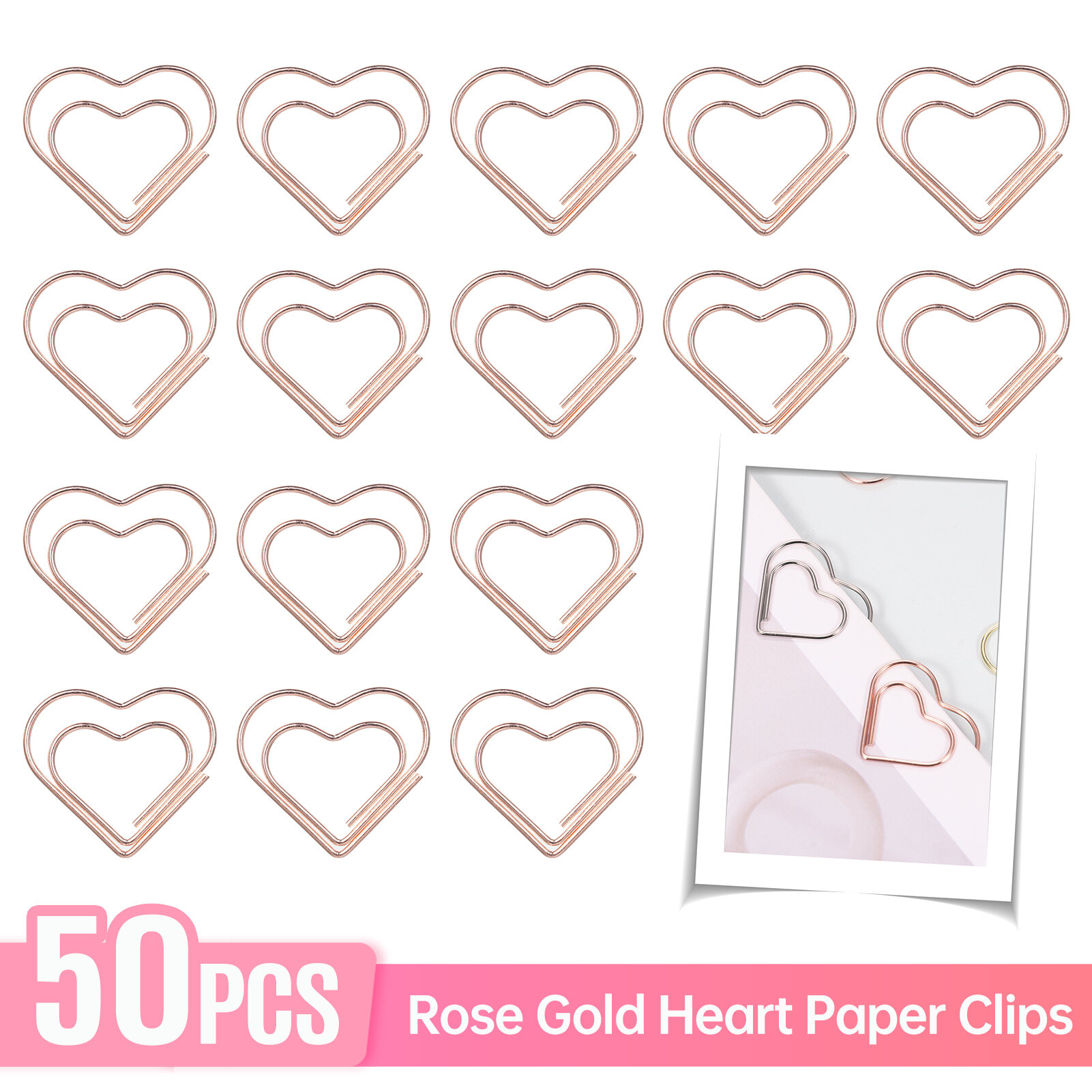 50 шт. скрепки розовое золото сердце скрепки маленькие и милые скрепки в форме любви для DIY ремесла скрапбукинга свадебные украшения сортировка документов организация для школы офиса детские принадлежности