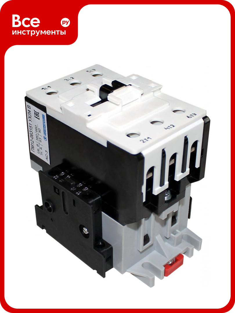 Электромагнитный пускатель Электротехник ПМ12-063151 УХЛ4 В, 380В/50Гц, 2з и2р, 63А, нереверсивный, без реле, IP20 ET013231