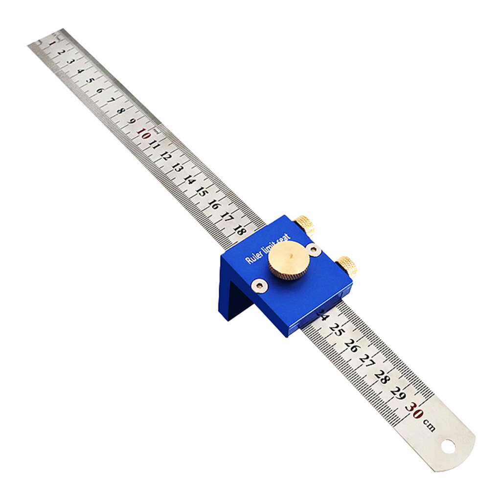 Превосходный металлический разметочный шаблон с деревянным упором, линейка из нержавеющей стали 300 мм, универсальные инструменты для деревообработки